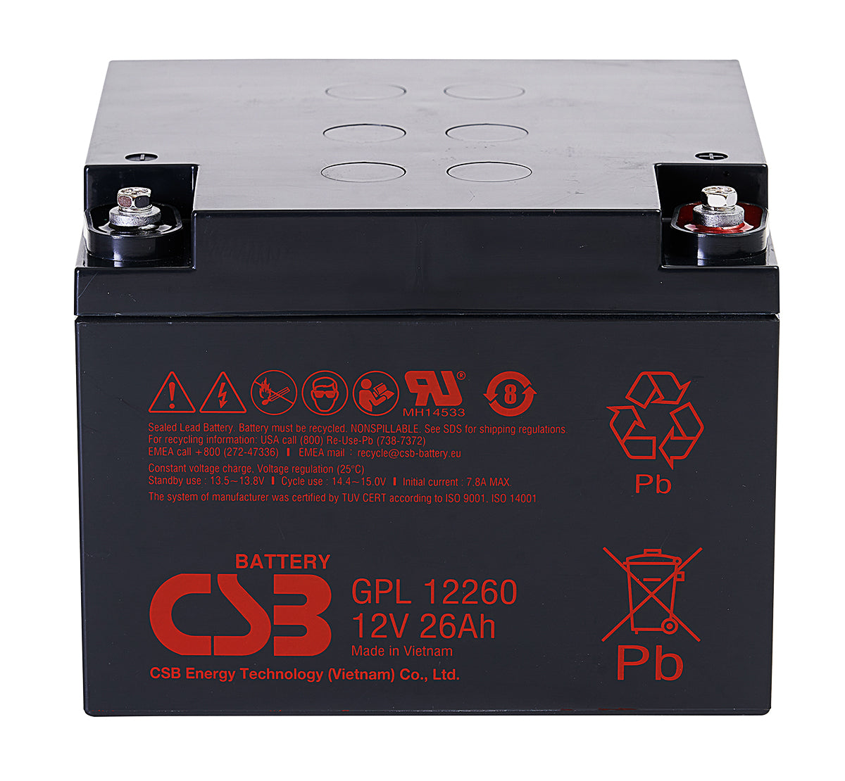 CSB GPL12260 12V 26Ah Sealed Lead Acid Battery – hardwarexpress