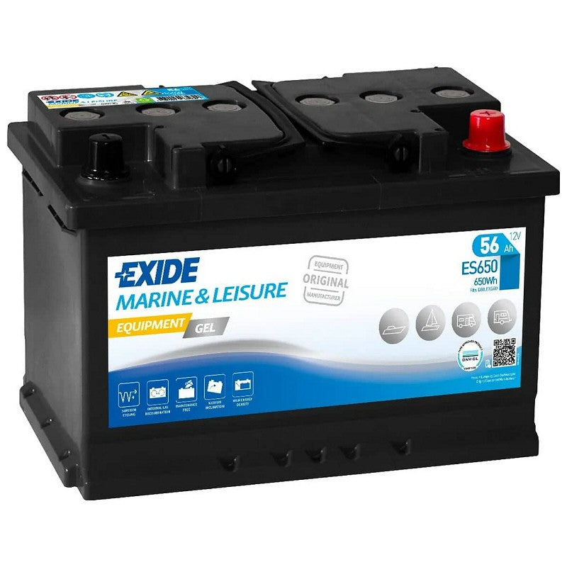 Exide ES650 ( 067 ) Equipment GEL Marine and Leisure Battery 56Ah ...