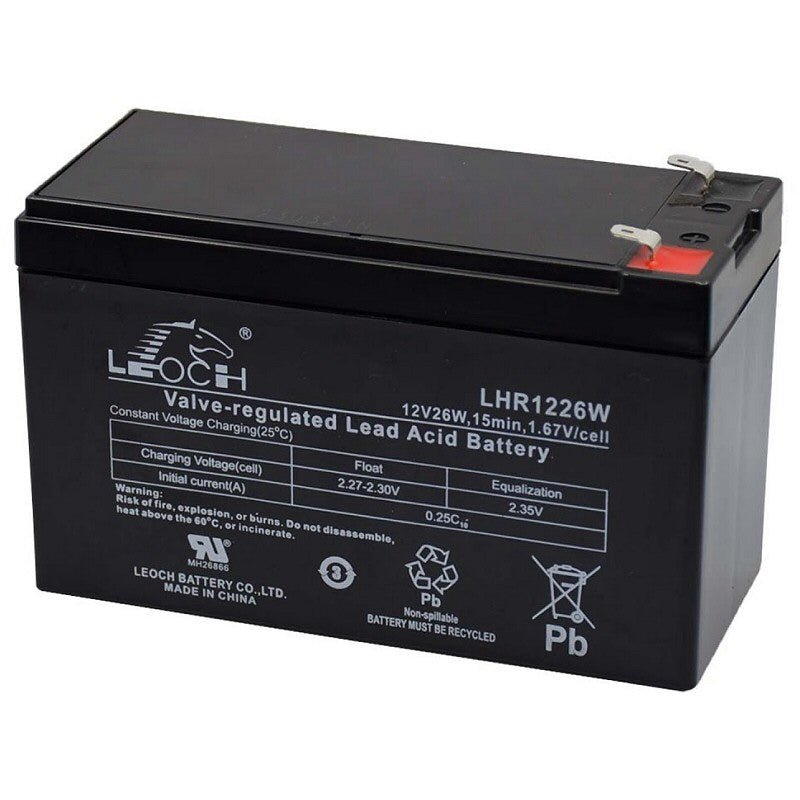 Leoch LHR1226W T2 High Rate 12V 7Ah 26W Rechargeable Battery ...