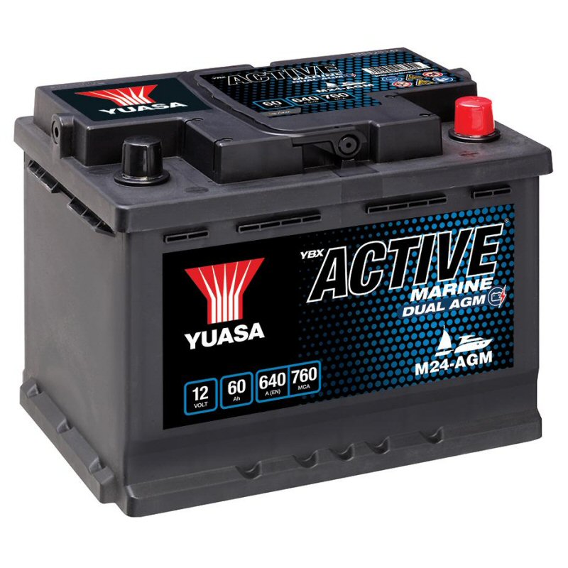 M24-AGM Yuasa Active Marine Dual AGM Battery 12V 60Ah 640A – hardwarexpress