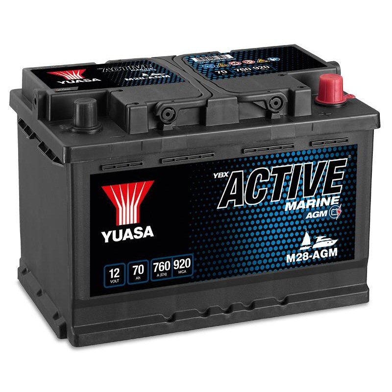 M28-AGM Yuasa Active Marine Dual AGM Battery 12V 70Ah 760A – hardwarexpress