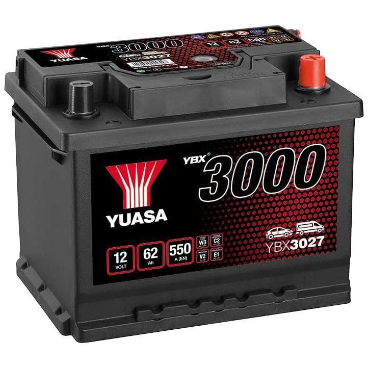 027 Car Battery YBX3027 12V 62Ah 550A Yuasa Replaces HB013 – hardwarexpress