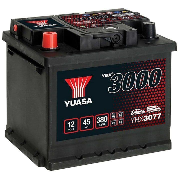 077 Car Battery YBX3077 12V 45Ah 380A Yuasa – hardwarexpress