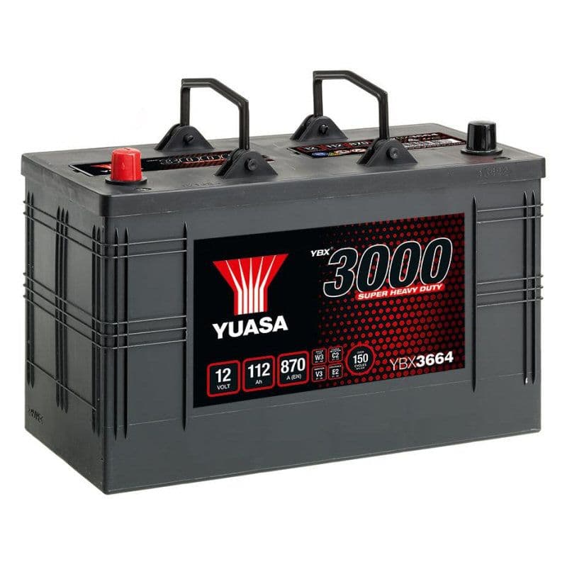 664SHD 12V 112Ah 870A Yuasa Cargo Super Heavy Duty Battery YBX3664 ...