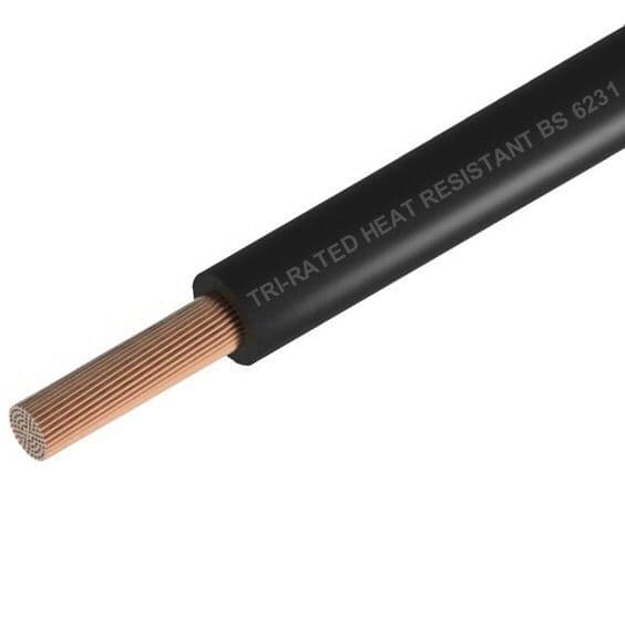 6mm Tri-Rated Cable Black - BS6231 – hardwarexpress