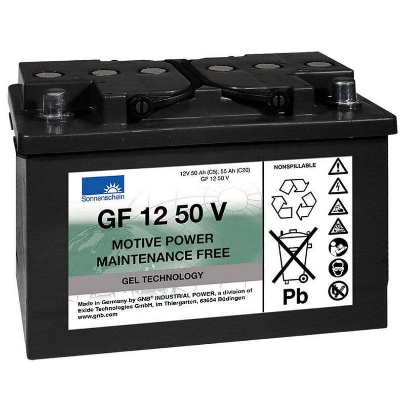 GF12050V Sonnenschein Battery GF1250V / GF 12 50 V 12v 55Ah ...