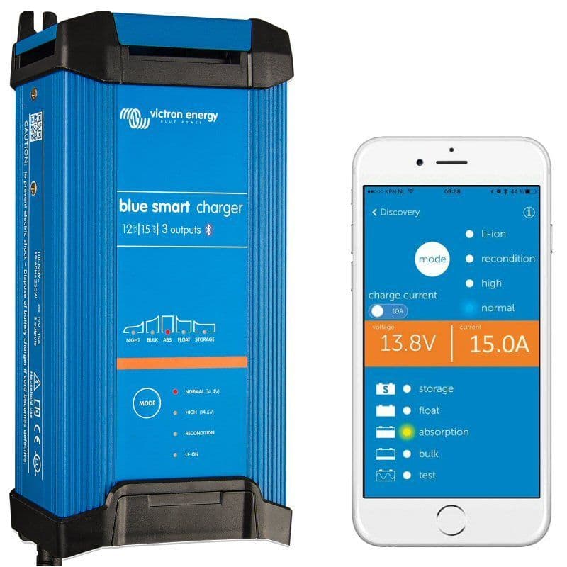 Victron Blue Smart IP22 Bluetooth Battery Charger - 12V 15A 3 outputs ...